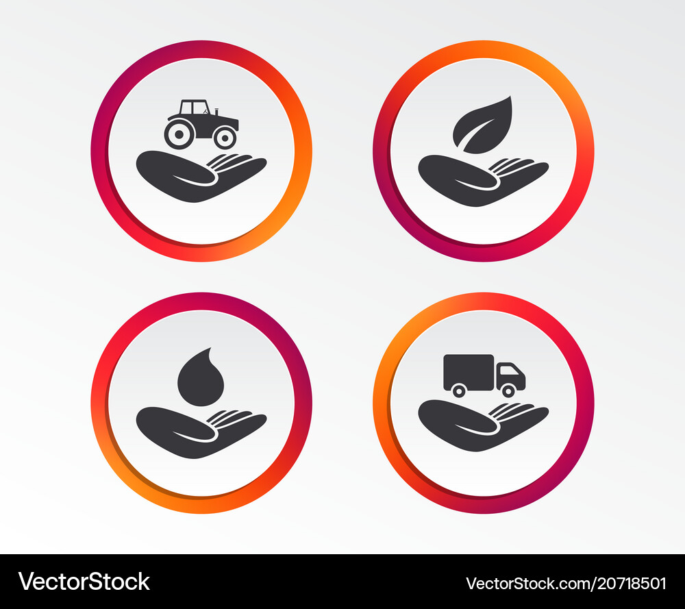 Helping hands icons protection and insurance Vector Image