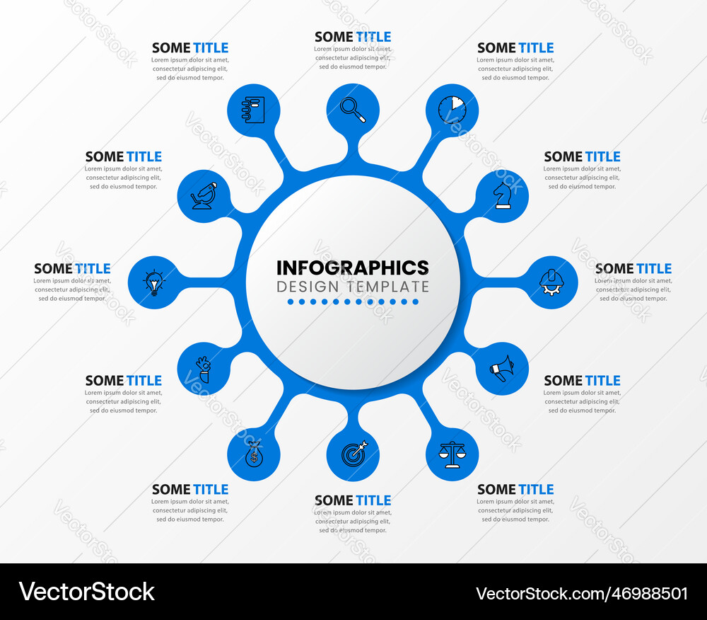 Infographic template with icons and 12 options Vector Image