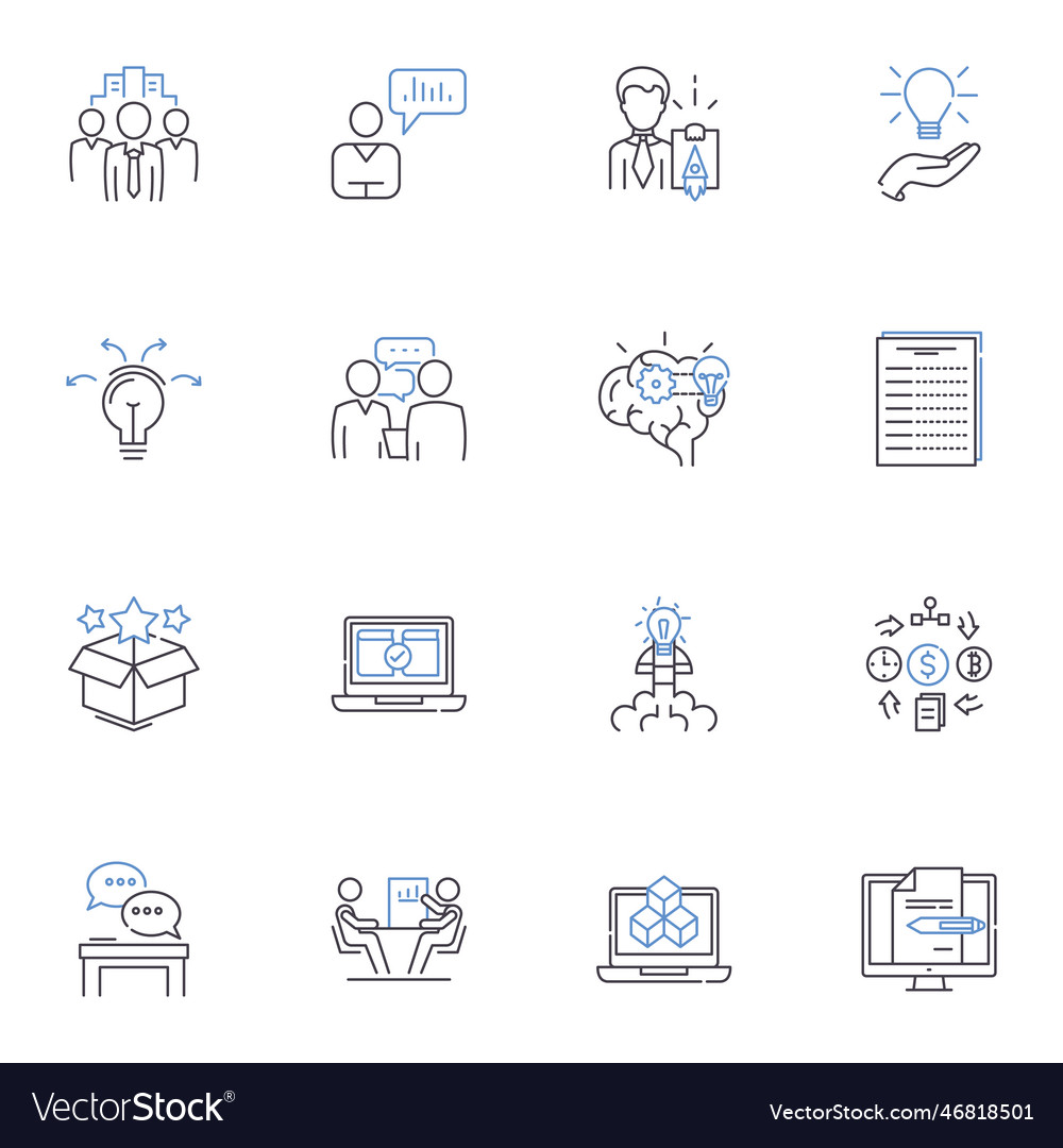 Innovative solutions line icons collection Vector Image