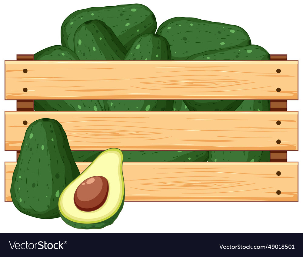 Isolated wooden crate full of avocado Royalty Free Vector Isolated wooden crate full of avocado Royalty Free Vector