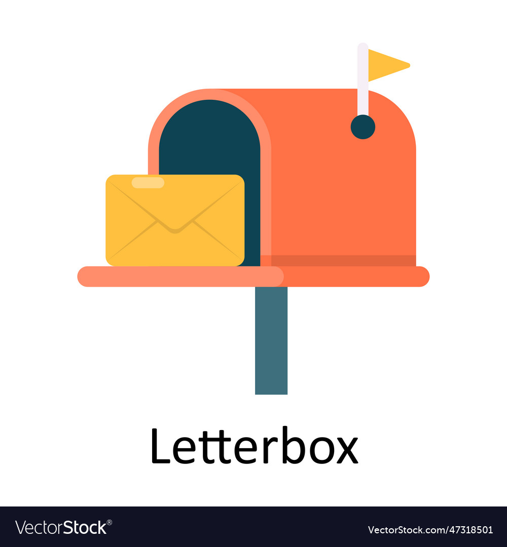 Letterbox flat icon design e Royalty Free Vector Image