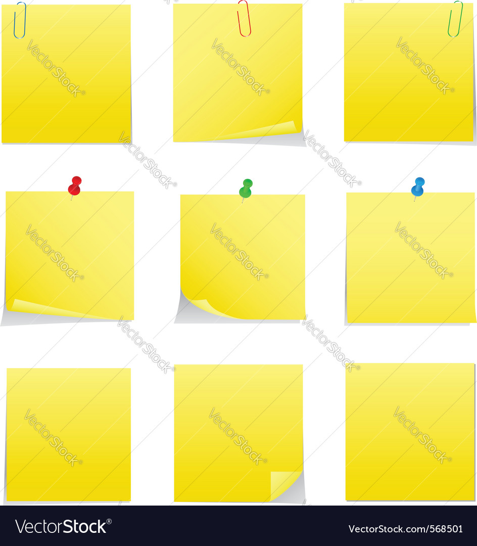 Postit notes Royalty Free Vector Image - VectorStock