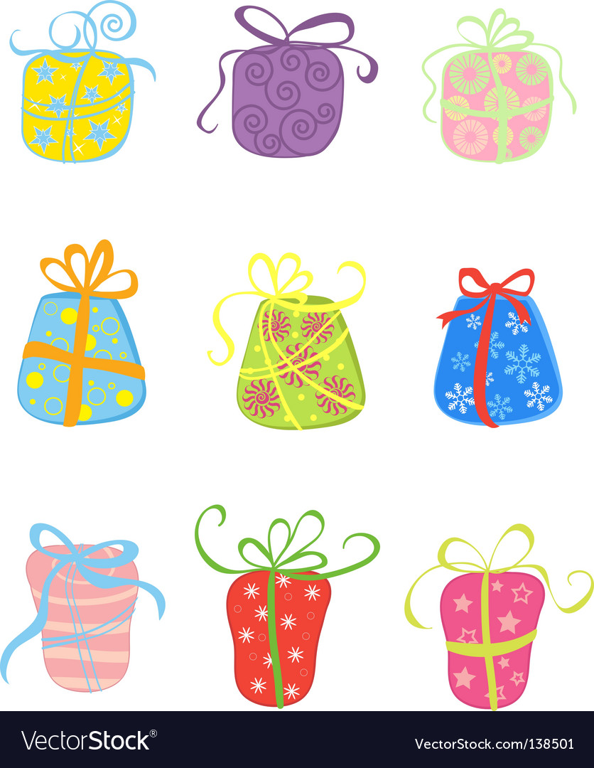 Presents background set Royalty Free Vector Image