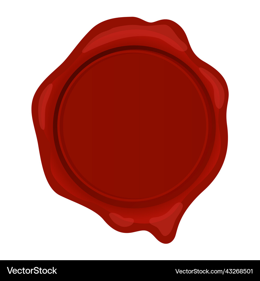 Red wax stamp isolated sticker mockup for letter Vector Image