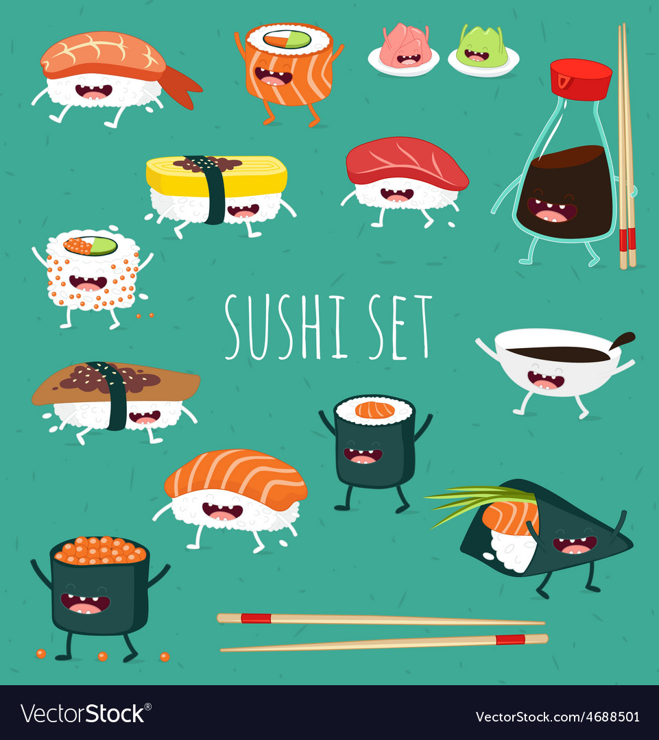 Sushi set Royalty Free Vector Image - VectorStock