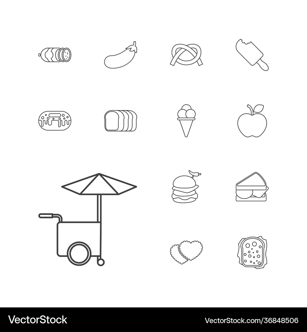 13 snack icons Royalty Free Vector Image - VectorStock