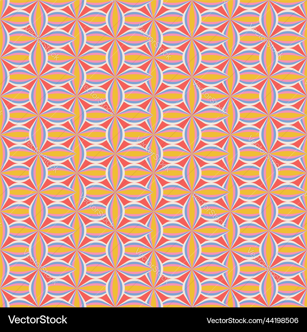 70s retro seamless pattern with small ornate grid Vector Image