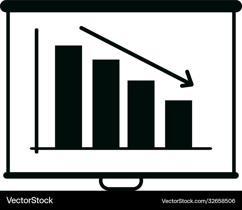Board presentation report falling diagram Vector Image