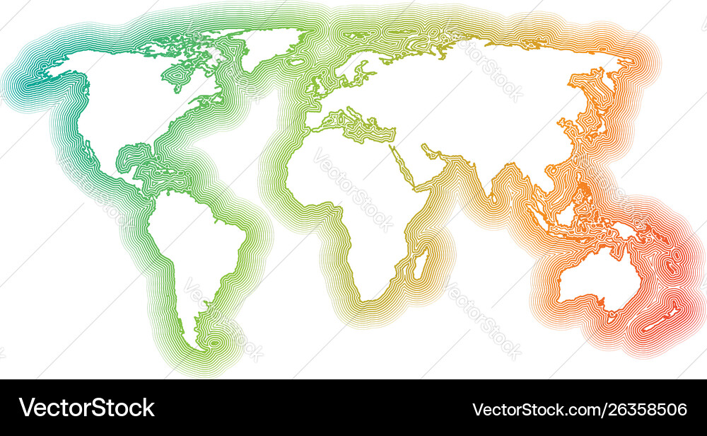 Colorful world map made balls and lines Royalty Free Vector