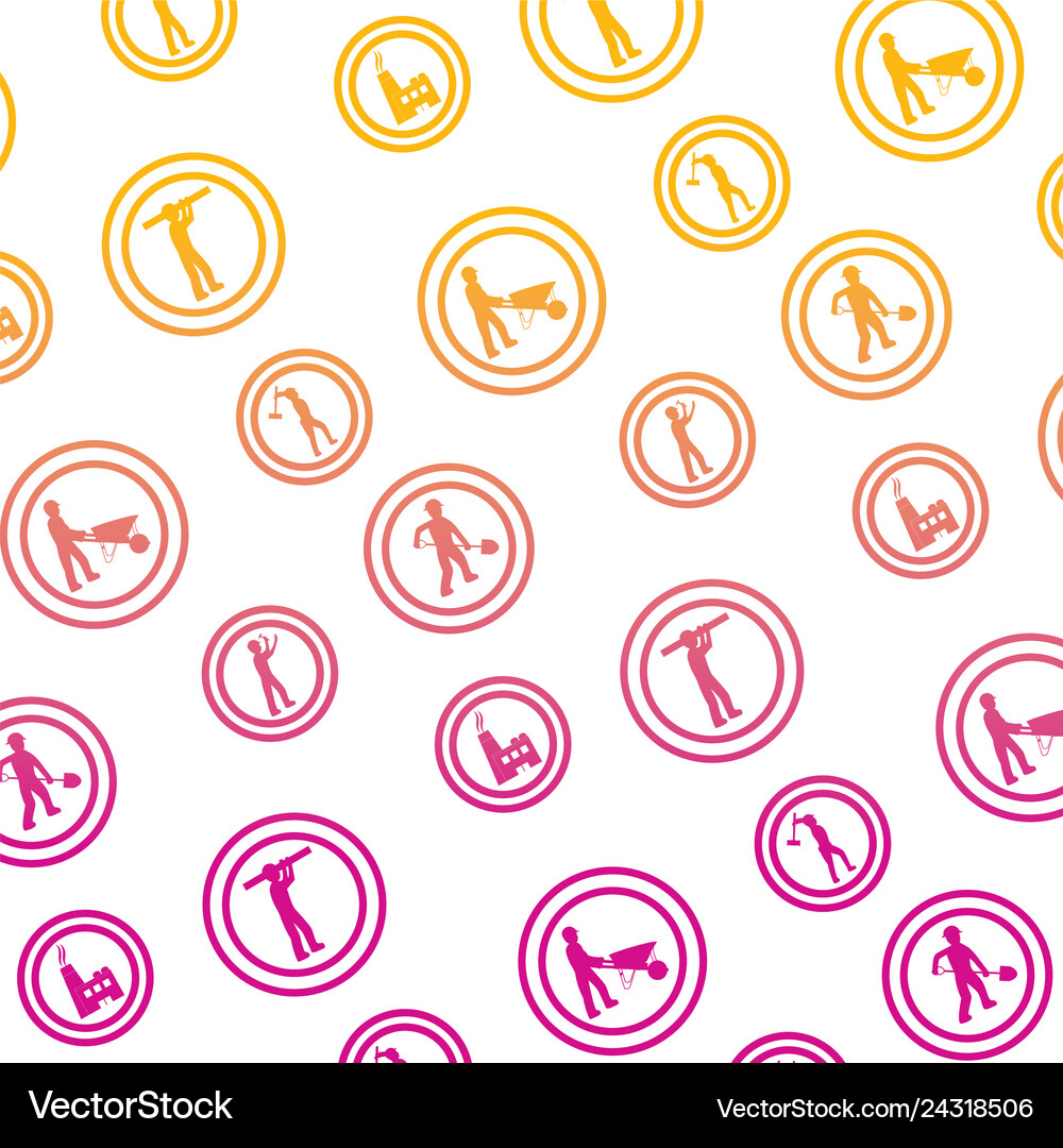 Degraded line circle caution emblem to industry Vector Image