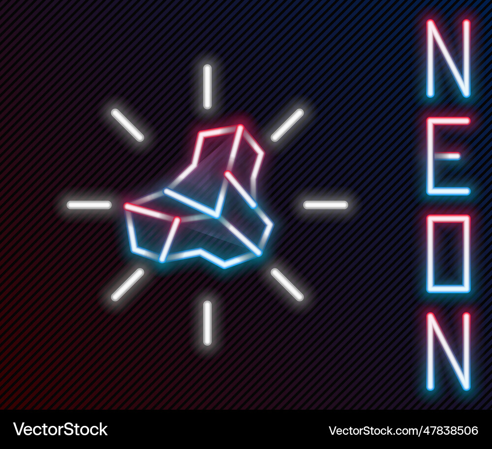 Glowing neon line gold nugget icon isolated Vector Image