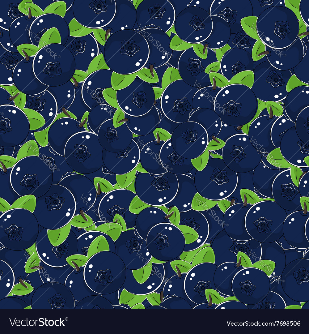 Seamless blueberries pattern Royalty Free Vector Image