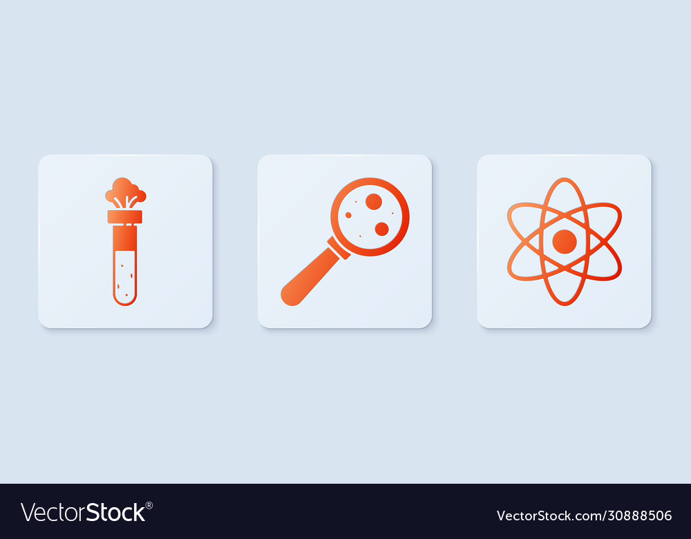 Set microorganisms under magnifier test tube Vector Image Set microorganisms under magnifier test tube Vector Image