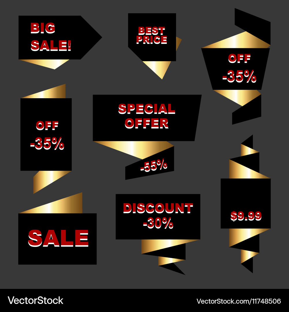 Set of stickers and labels Royalty Free Vector Image