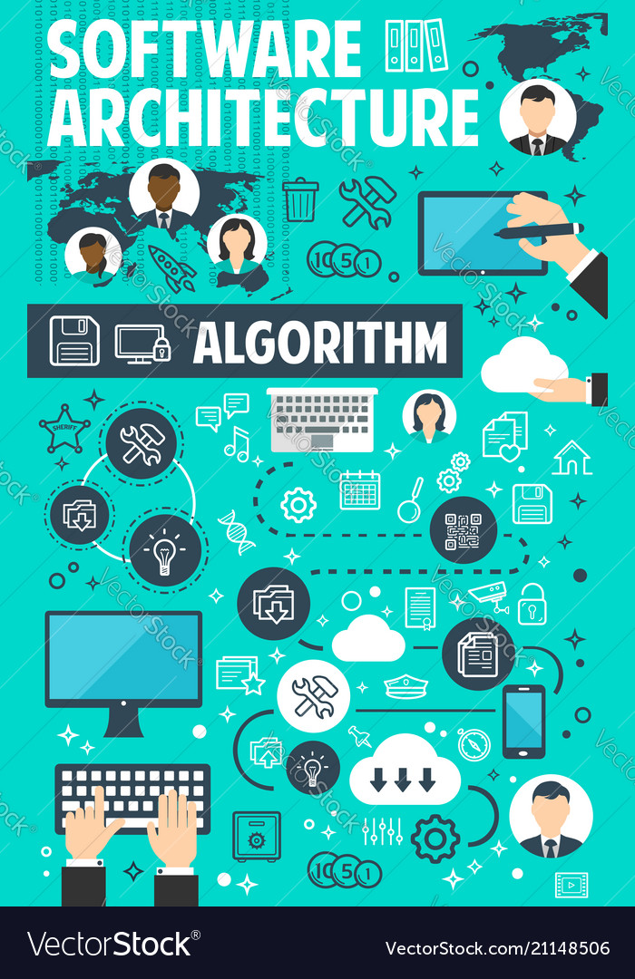 Software architecture banner network technology Vector Image