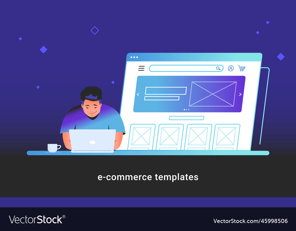 Website e-commerce template to create electronic Vector Image