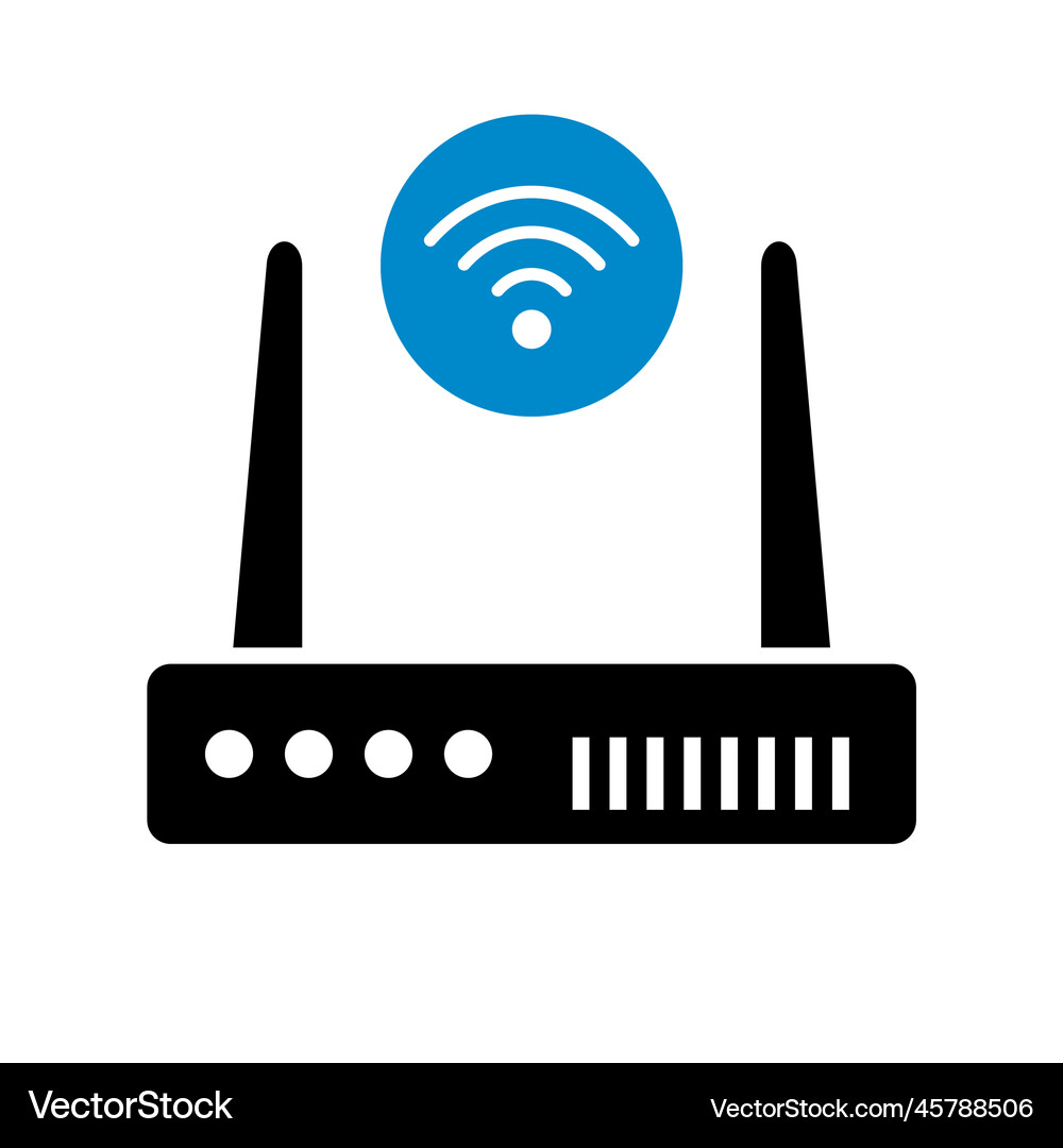 Wi-fi router and icon or network router Royalty Free Vector