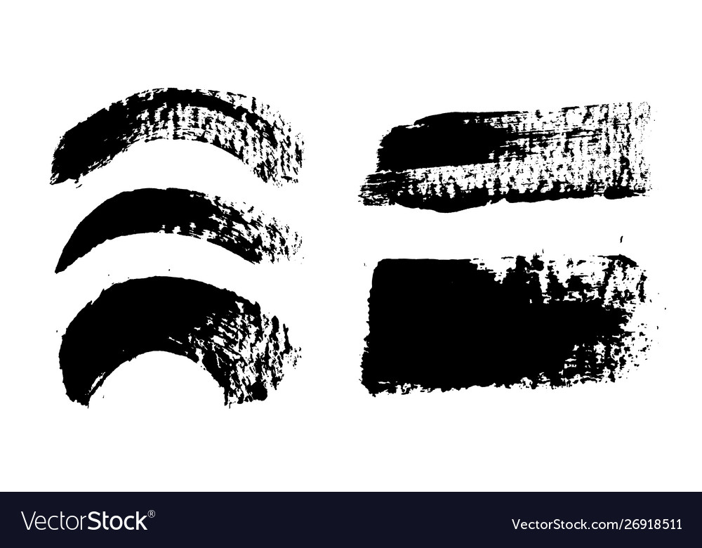 Brush strokes paintbrush set grunge Royalty Free Vector