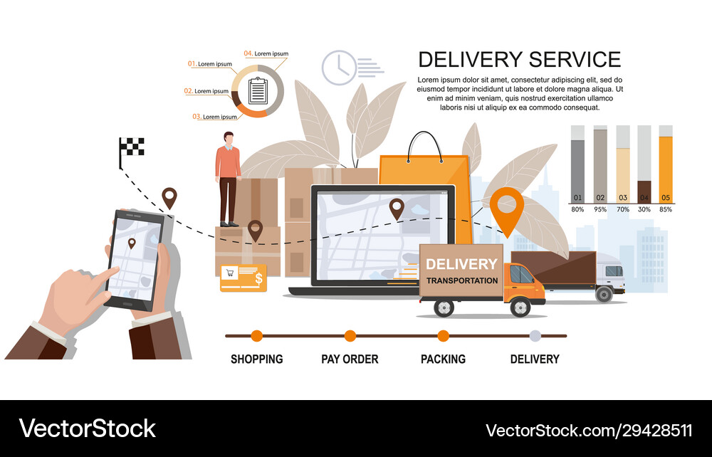 Delivery service business logistics infographic Vector Image