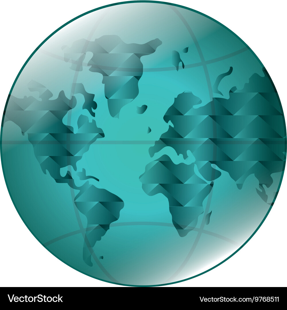 Earth globe with latitudes and meridians icon Vector Image