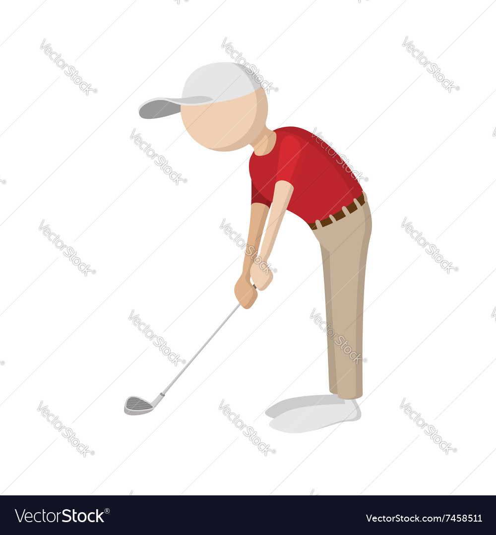 Golfer Cartoon Icon Royalty Free Vector Image Vectorstock