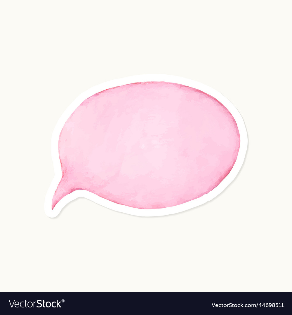 Hand drawn pink speech bubble sticker Royalty Free Vector