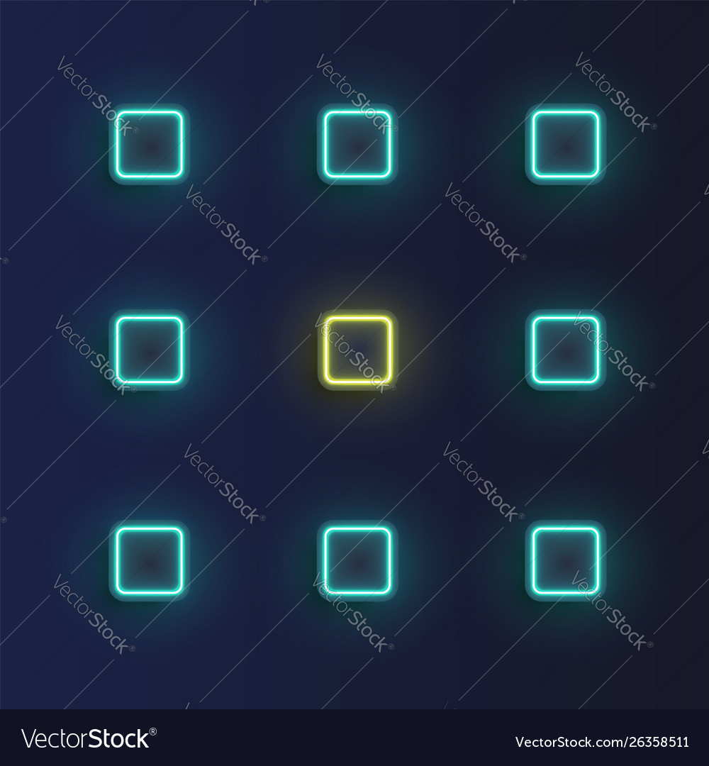 High-detailed neon buttons background Royalty Free Vector