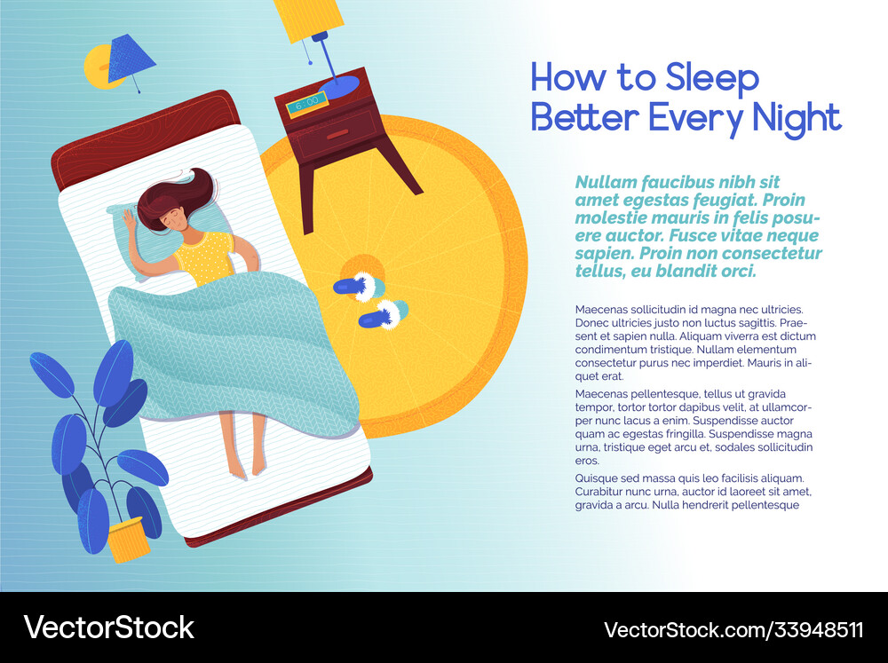 How to sleep better every night banner template Vector Image
