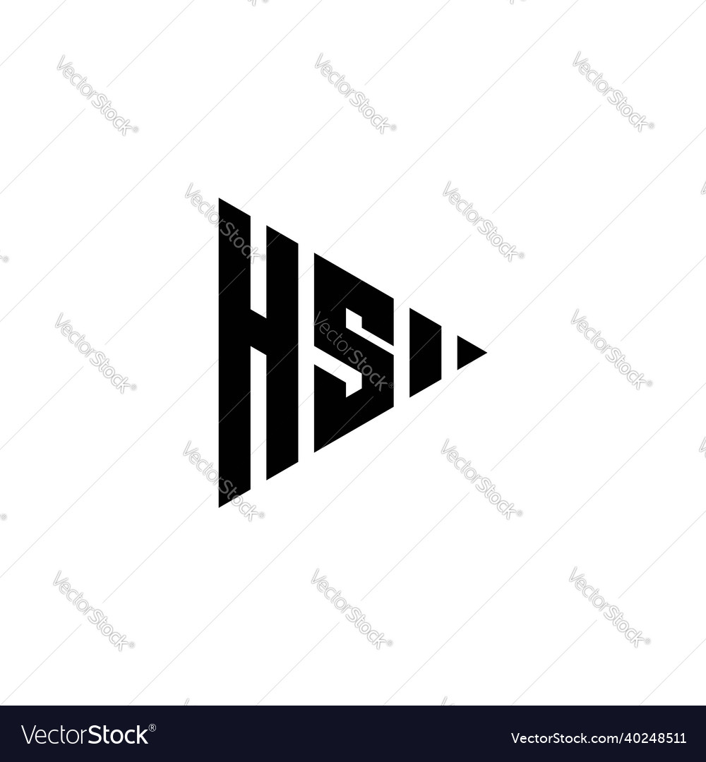 Hs logo monogram triangle shape play button Vector Image