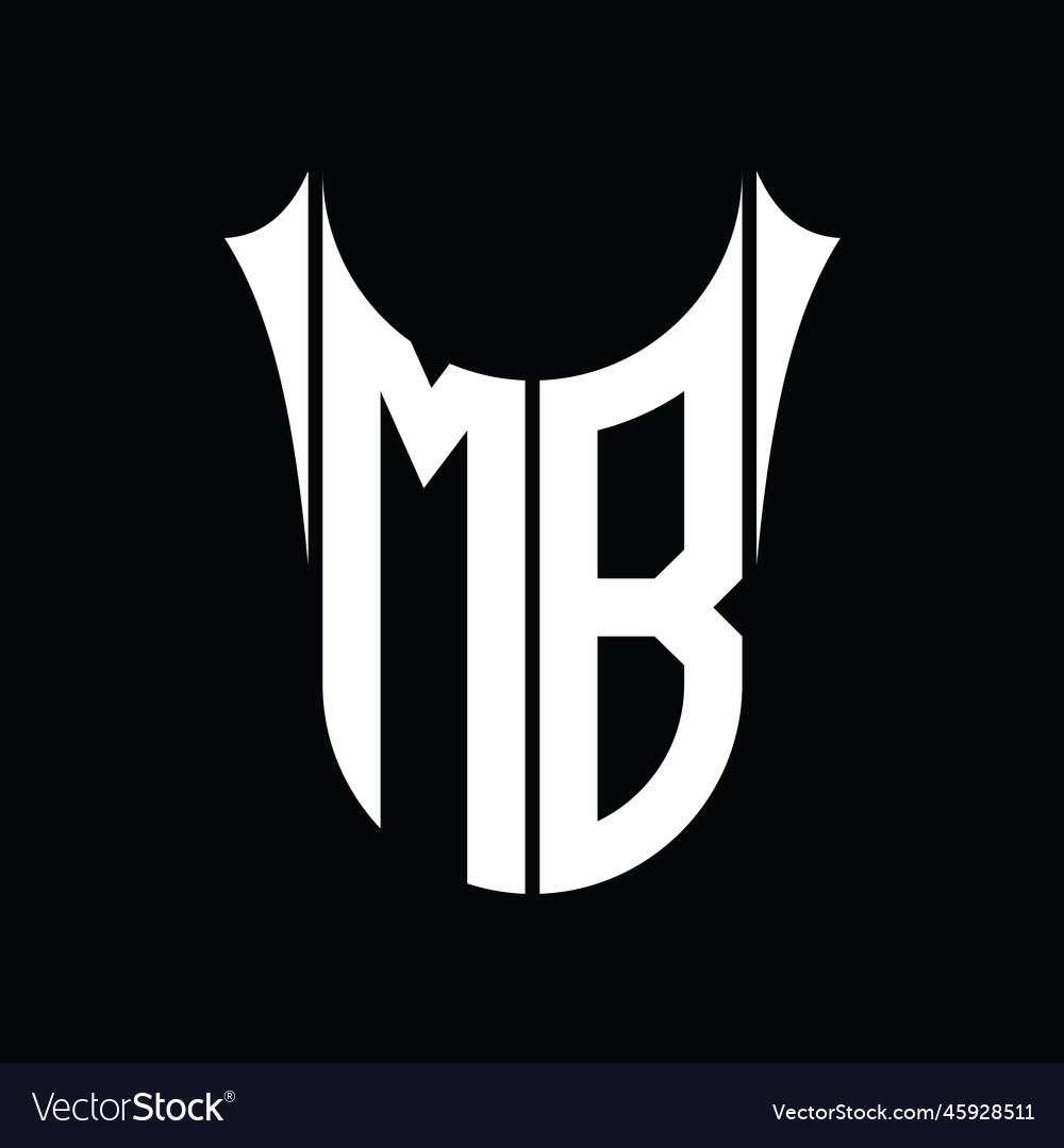 Mb logo monogram shield sharp half round shape Vector Image Mb logo monogram shield sharp half round shape Vector Image
