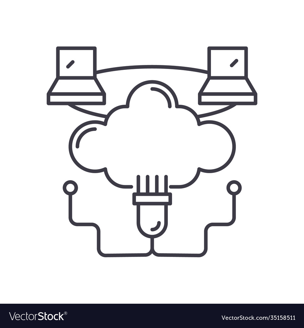 Network communication icon linear isolated Vector Image