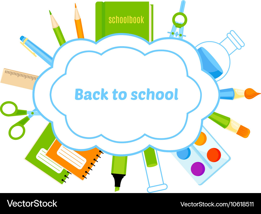 School bubbles with supplies design Royalty Free Vector