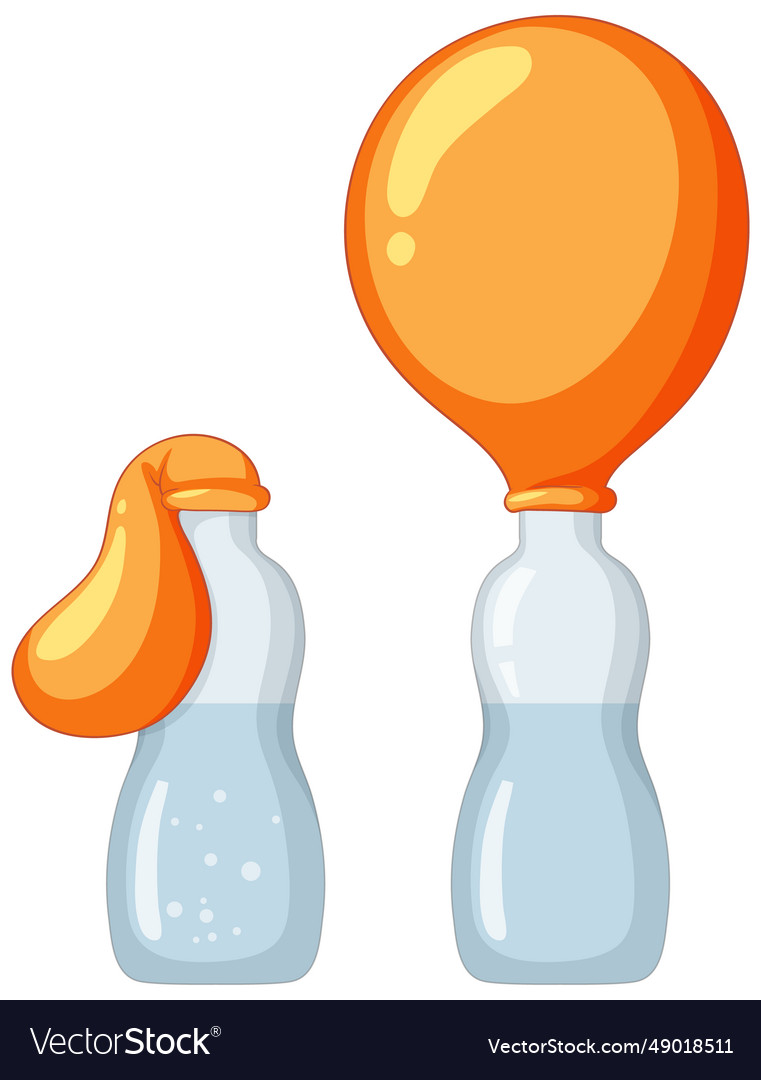 Science experiment baking soda and vinegar balloon