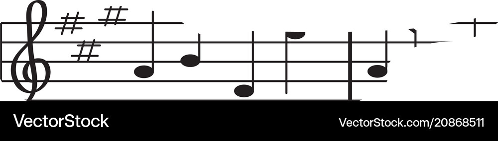 Set of musical notes on a pentagram Royalty Free Vector