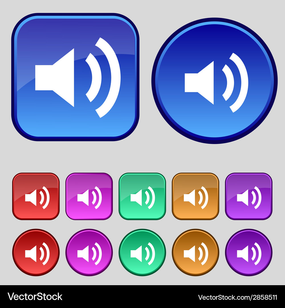 Speaker volume sign icon sound symbol set Vector Image