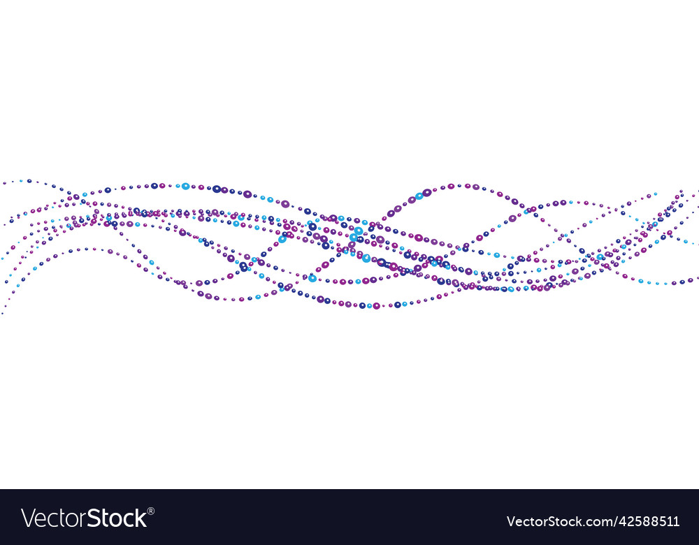 Wavy dot line pattern Royalty Free Vector Image