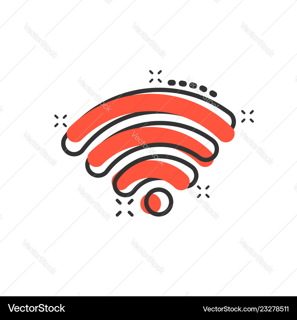 Wifi internet icon in comic style wi-fi wireless Vector Image