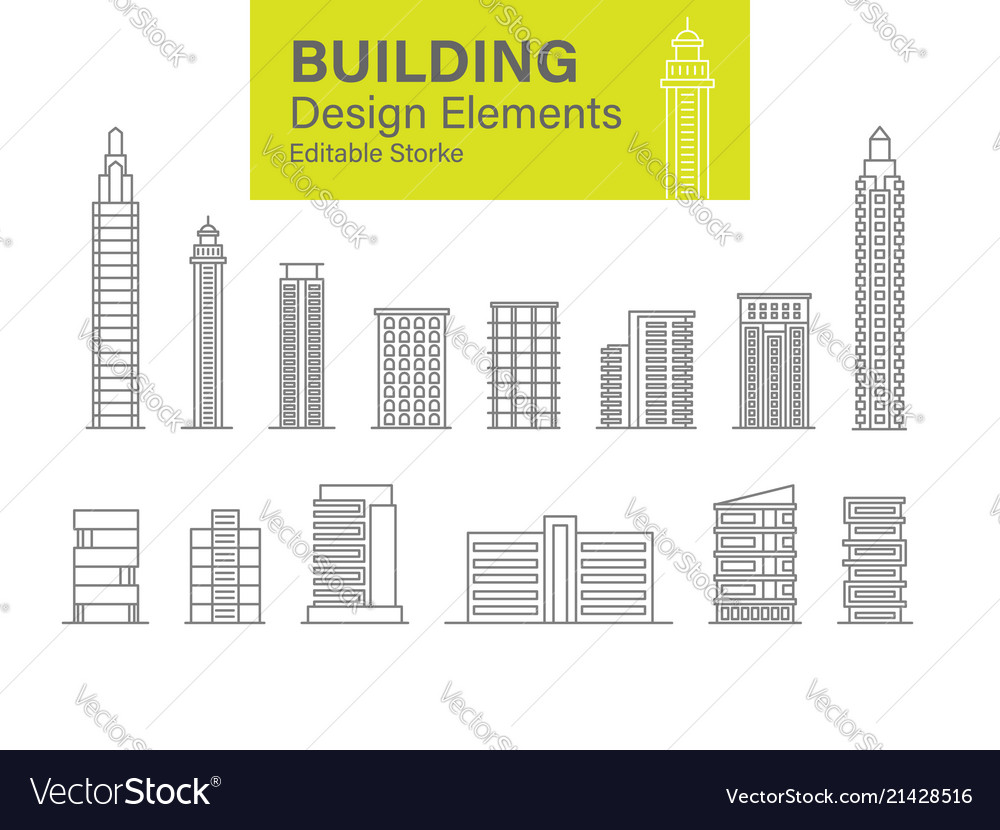 Building design elements Royalty Free Vector Image