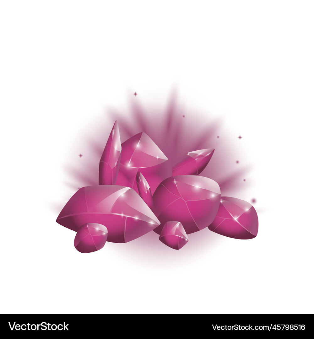 Crystals and natural minerals cartoon magic Vector Image