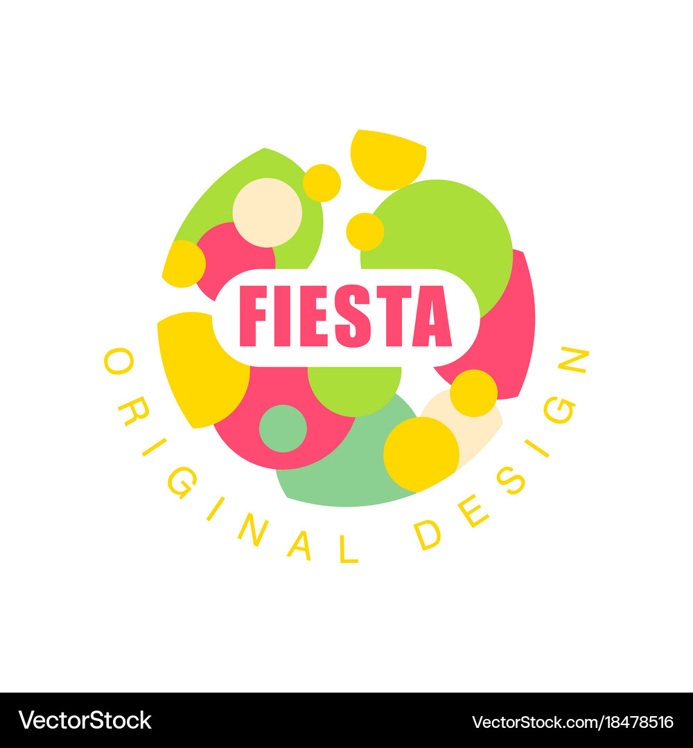 Fiesta original design logo colorful label Vector Image