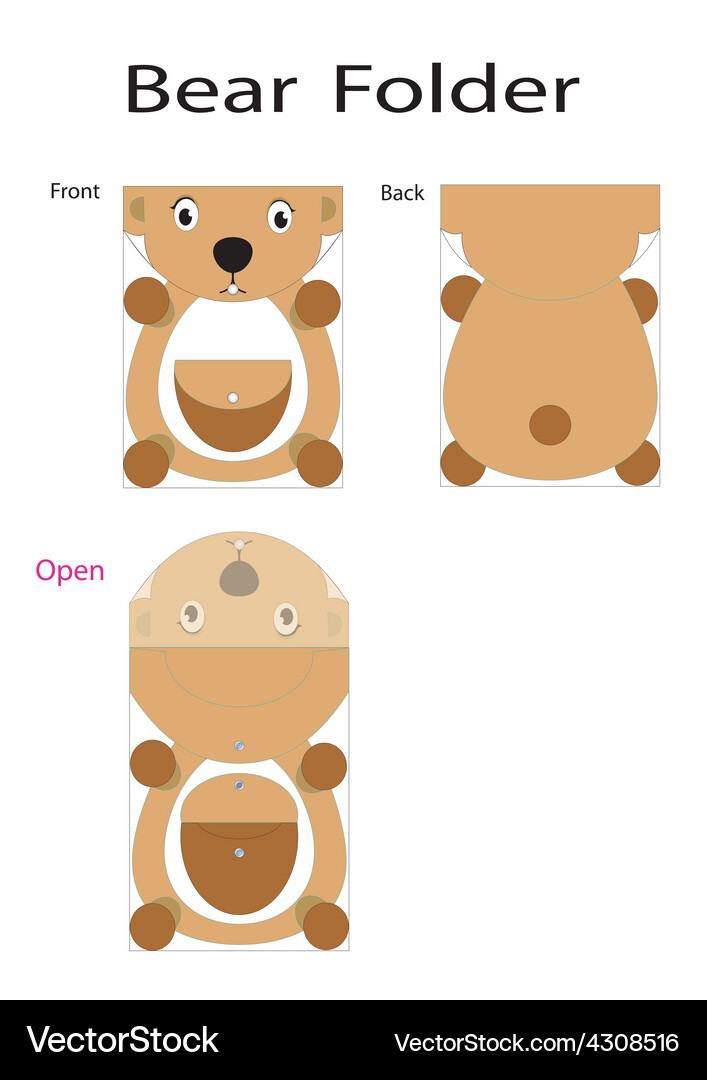 Folder bear Royalty Free Vector Image - VectorStock