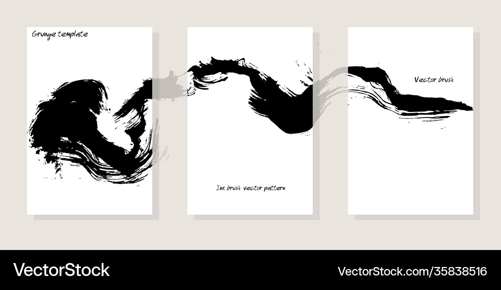 Handdrawn templates for design set grunge brush Vector Image