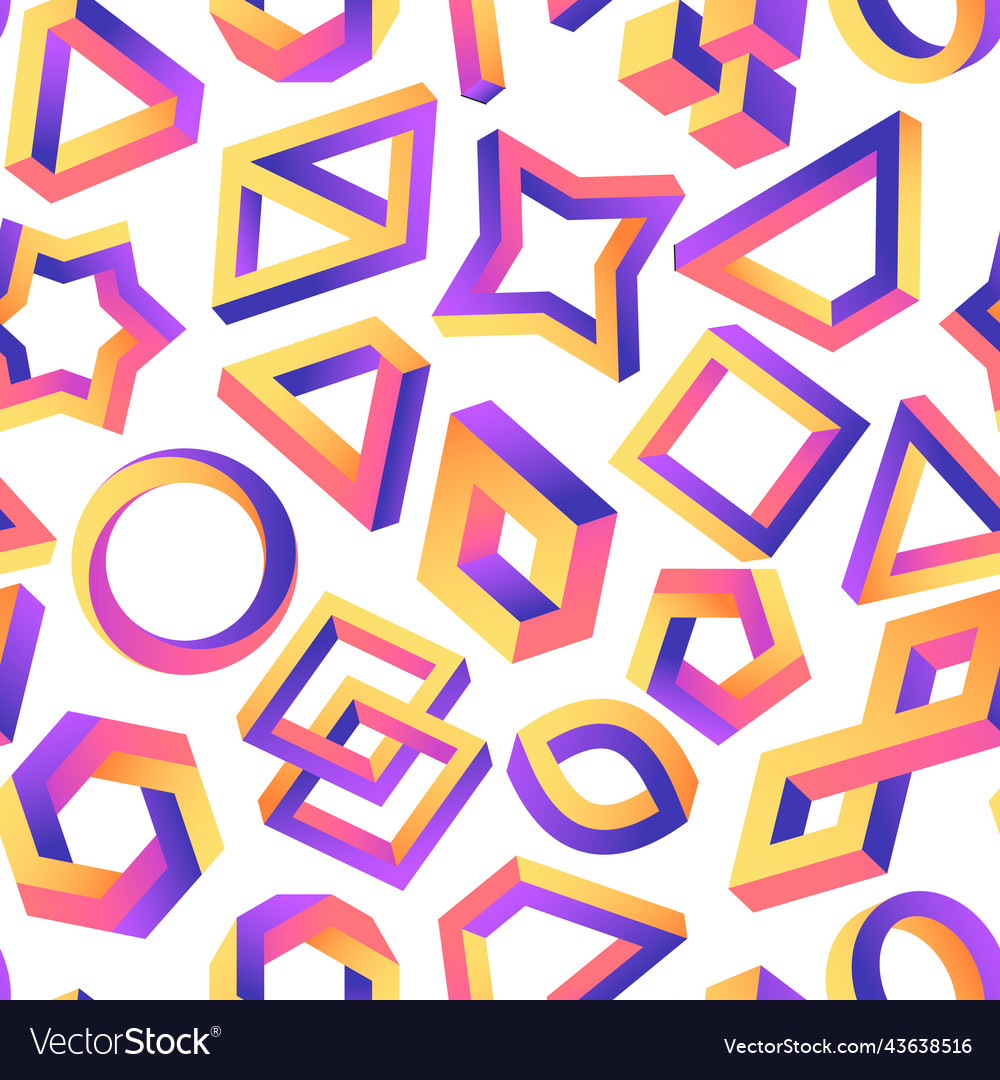 Impossible geometry pattern seamless print Vector Image