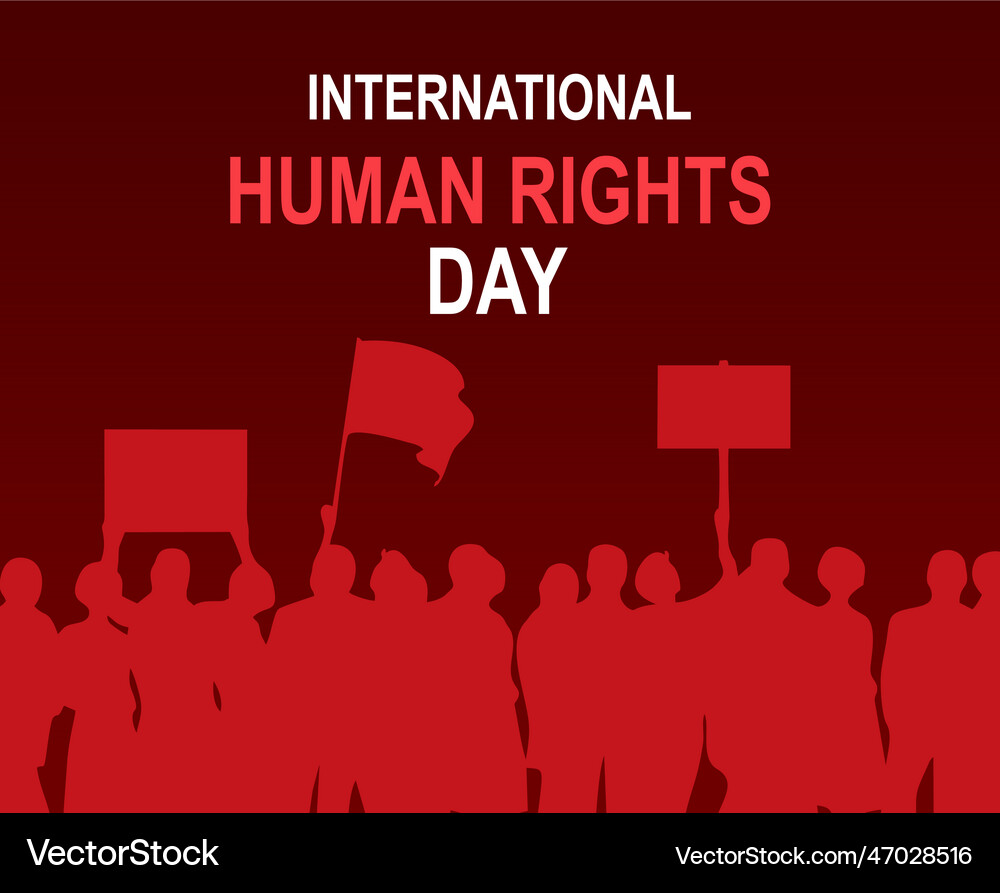 International human rights day with red background