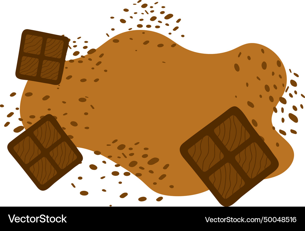 Pieces of chocolate with sprinkles Royalty Free Vector Image