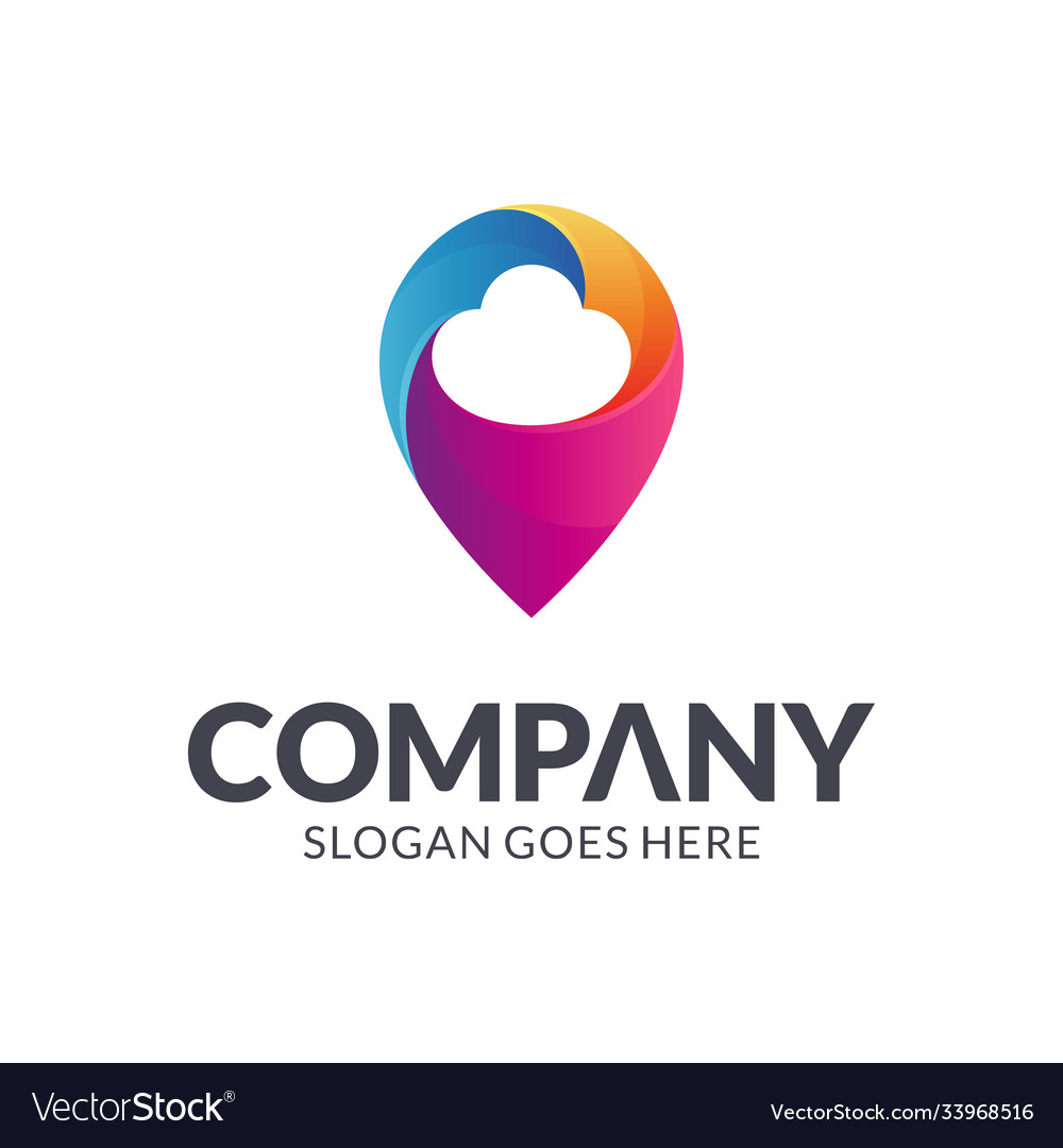 Pin cloud logo Royalty Free Vector Image - VectorStock