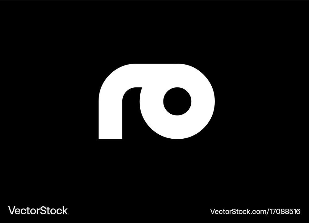 Ro r o black white bold joint letter logo Vector Image