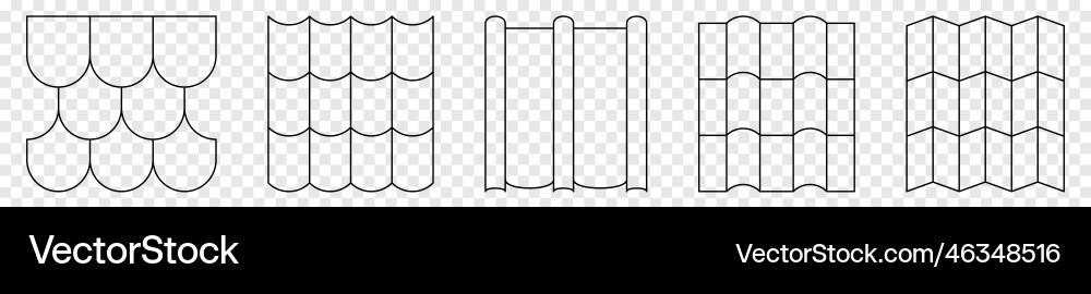 Roof tile or sheet icons Royalty Free Vector Image