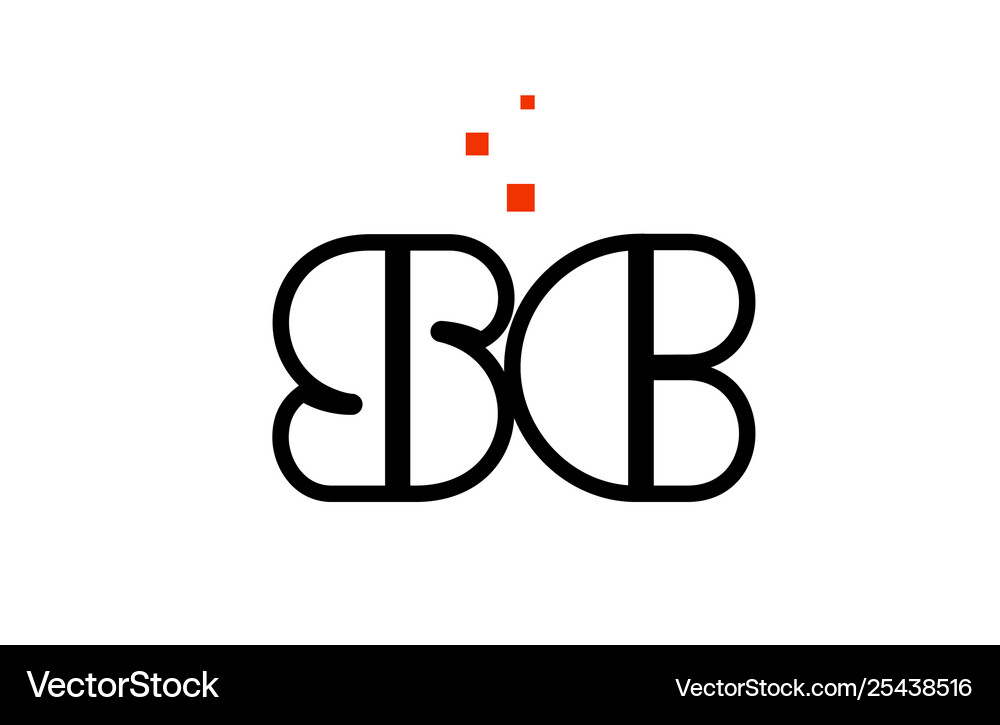 Sc s c black white red alphabet letter Royalty Free Vector
