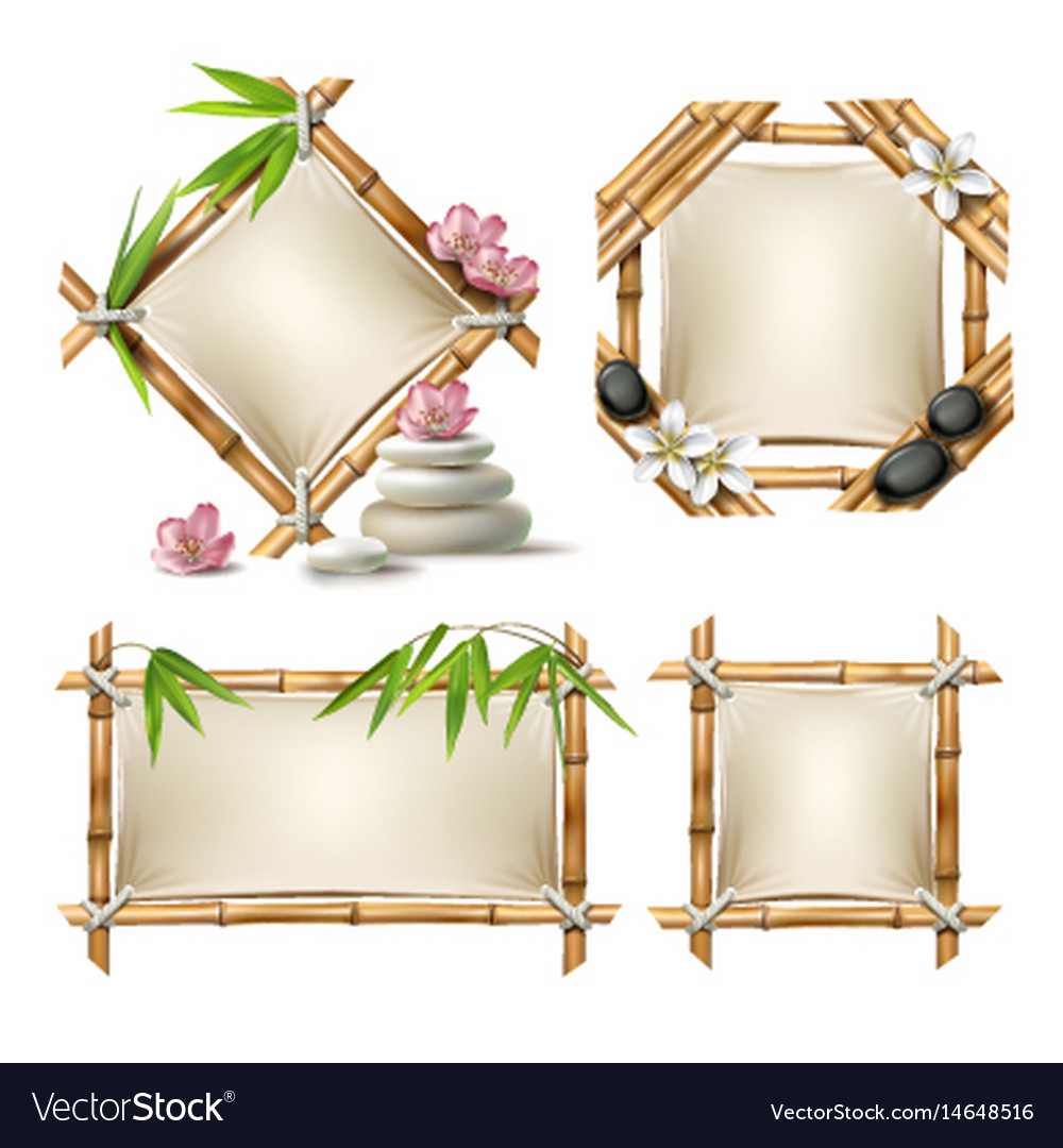 Set bamboo frames Royalty Free Vector Image - VectorStock